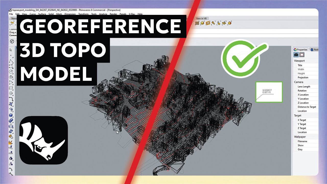 🏞️ Rhino - Géoréférencer un Fichier Topographique (3DM) - Tutoriel - YouTube