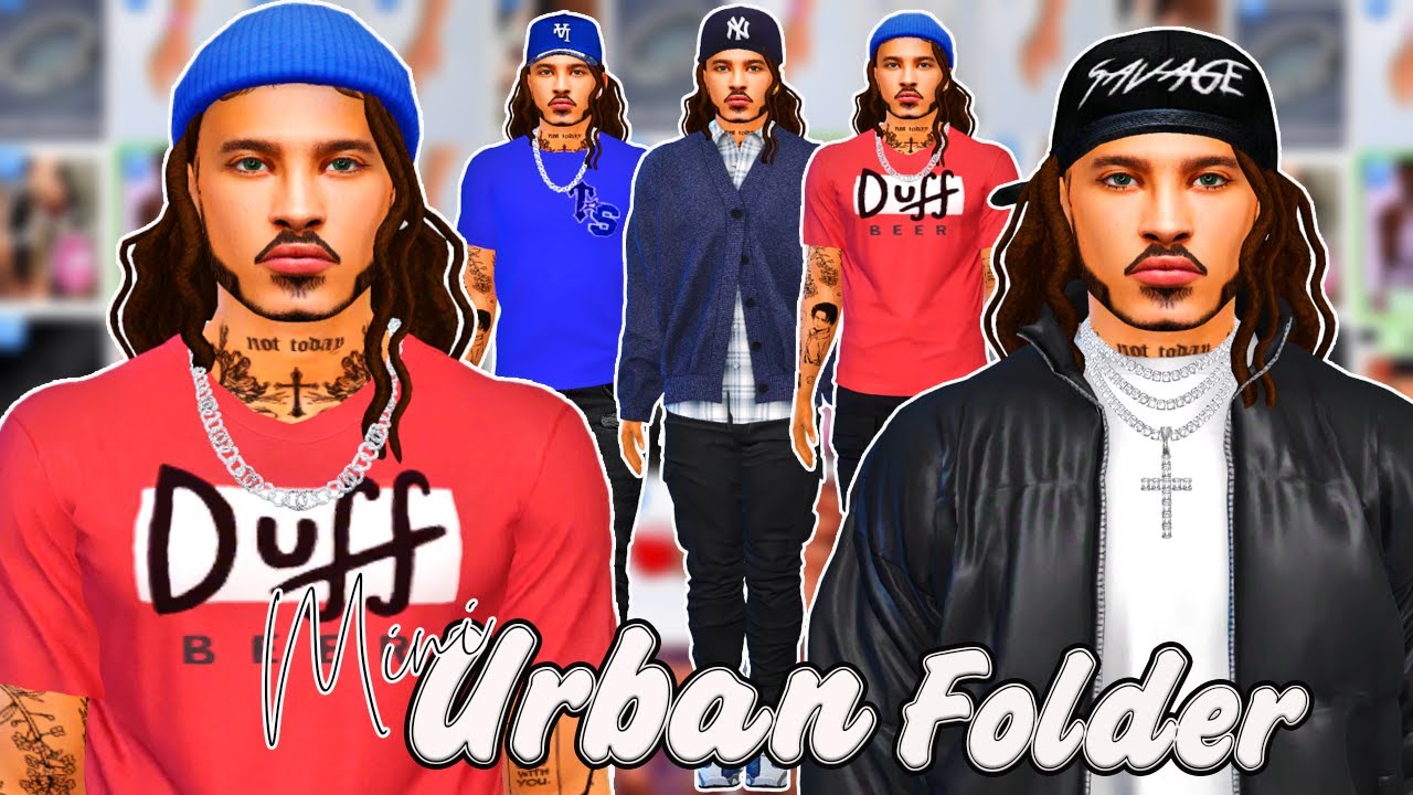 The Sims 4||Urban Outfits Lookbook || Sim & CC Folder Download - YouTube