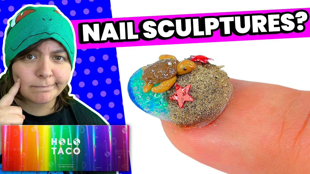 I Try Doing Weird Nail Art For the First Time w/ Simply Nailogical Holo ...