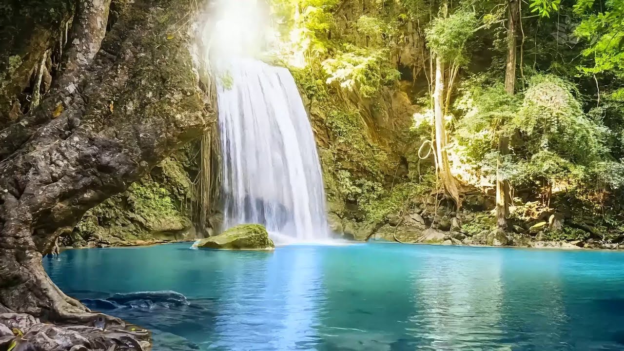 Say No to Anxiety & Stress | Relaxing Waterfall in Tropical Forest ...
