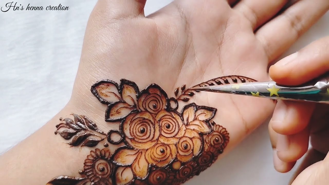 Elegant mehendi design||simple and easy mehendi design||easy mehendi ...