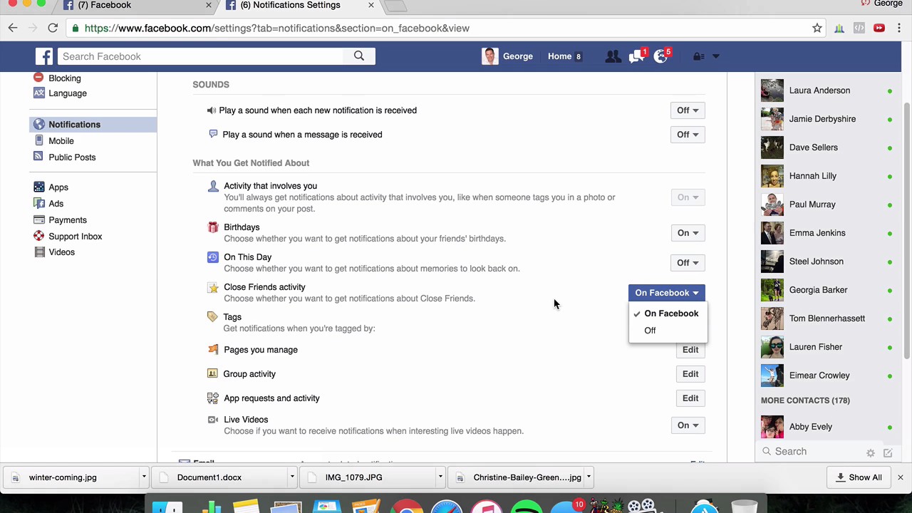 Controlling your Facebook notifications - YouTube