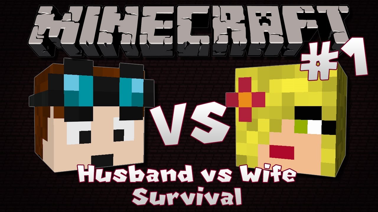 Minecraft | Husband VS Wife SURVIVAL | Episode 1 | Fast Food - YouTube