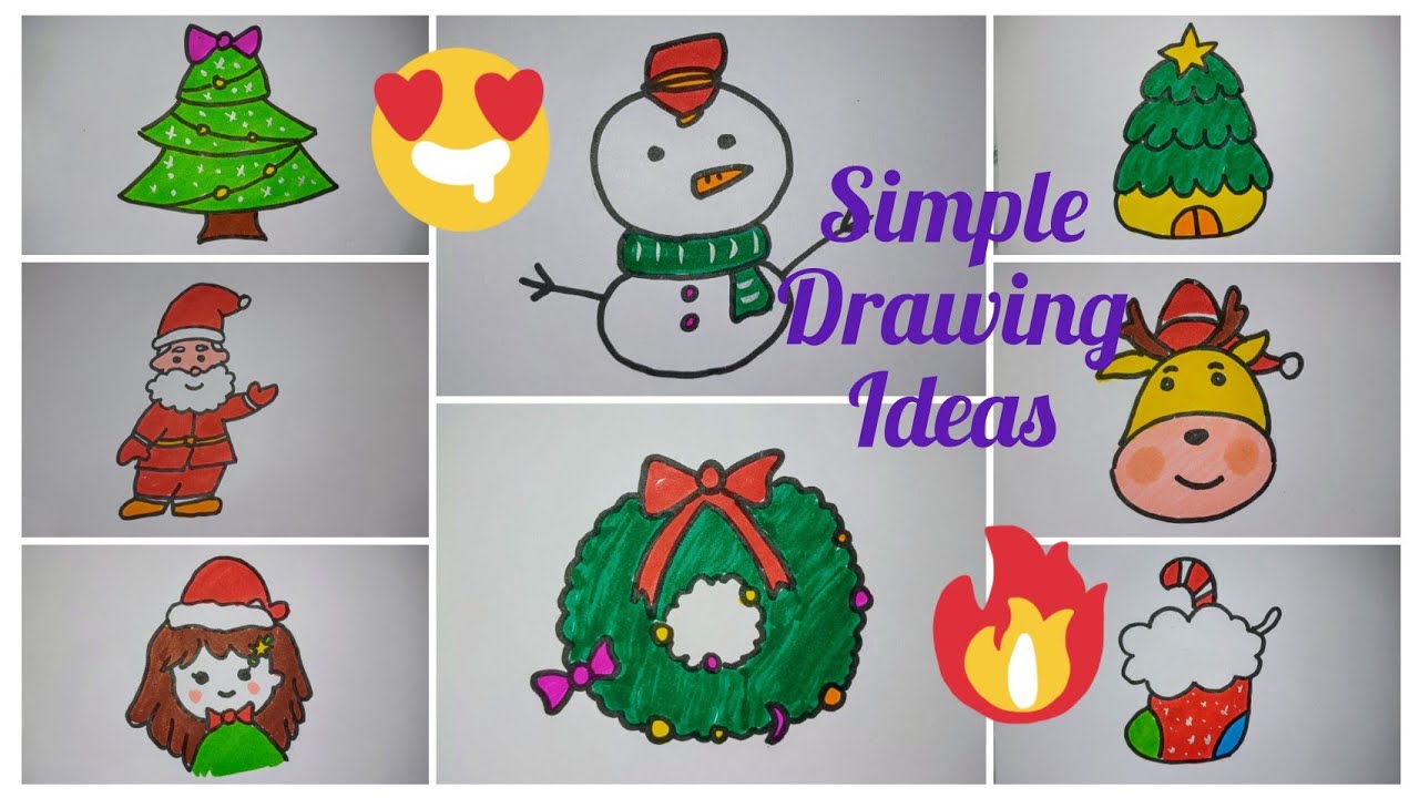 Cute and Easy Christmas Drawing Ideas | Step-by-Step Holiday Art | Fun ...