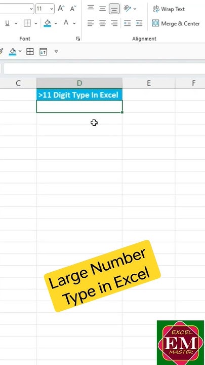 Large Number Type In Cell Excel Exceltips Exceltutorial Habib Youtubeshorts Tutorial