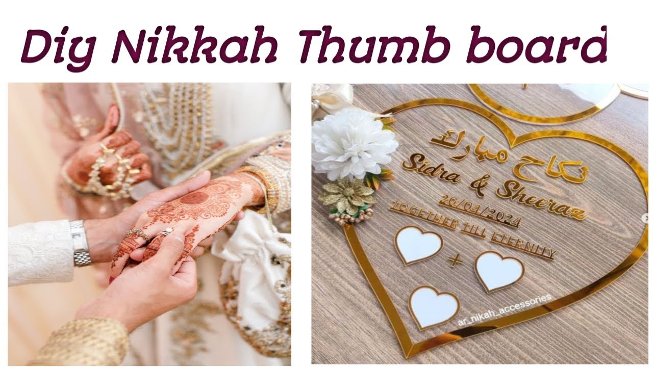 Nikkah Thumb plate|How to make Nikkah thumb board at home|Trendy Diy ...
