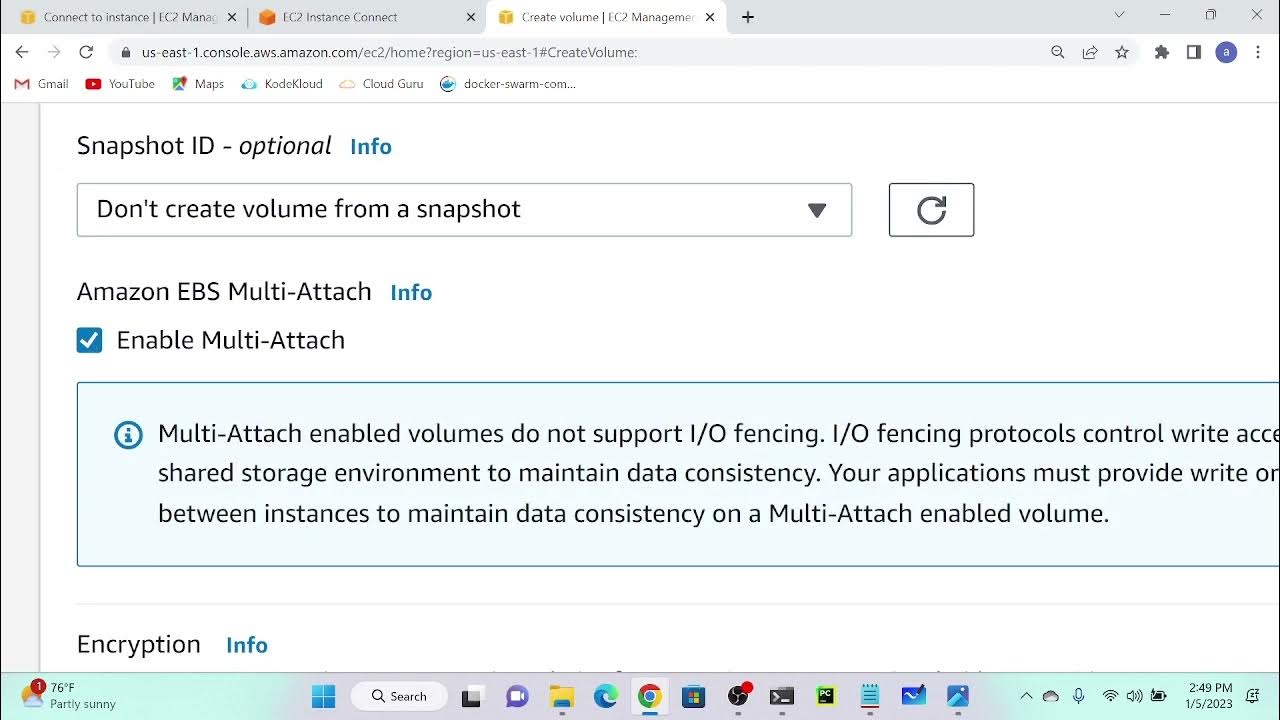 How to Attach Single EBS Volume with Multiple EC2 Instance - YouTube
