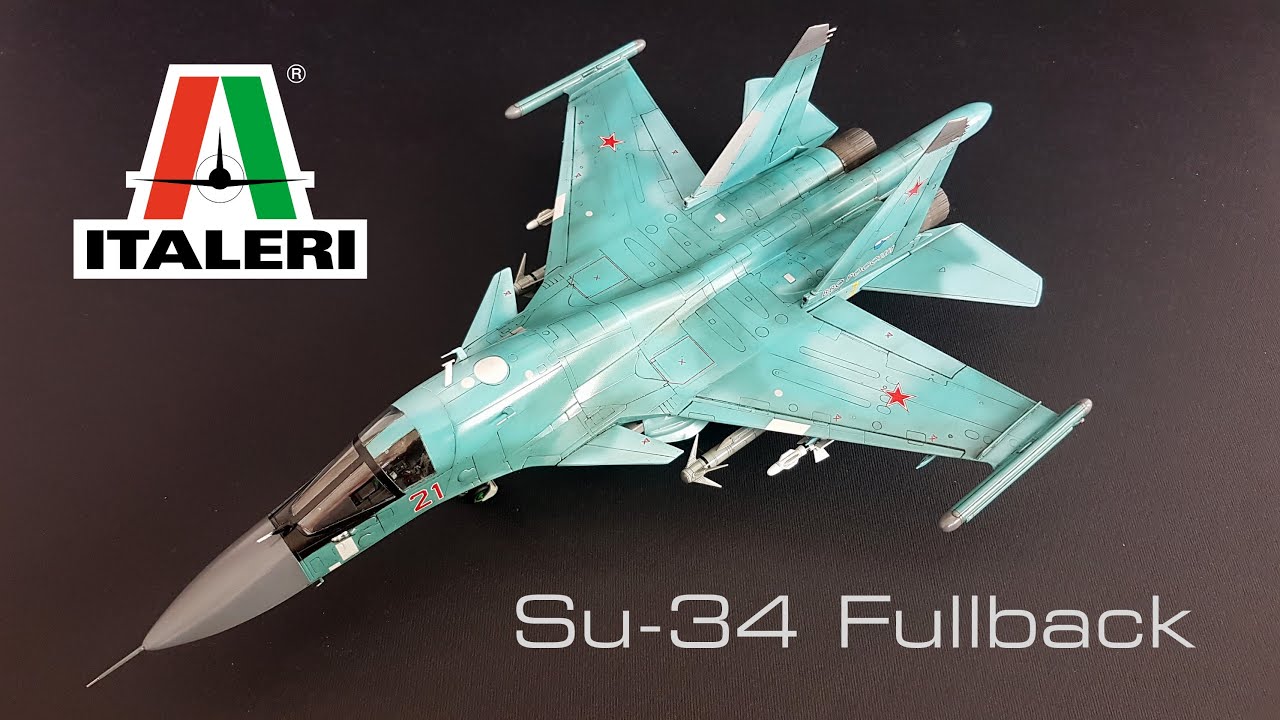 Su-34 Fullback Сухой Cy-34 with Resin parts FULL BUILD VIDEO Italeri 1/ ...