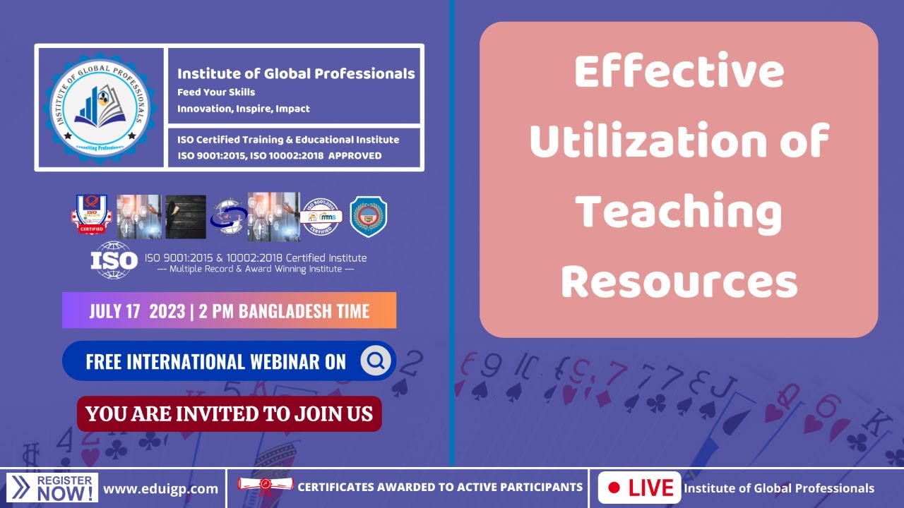 Effective Utilization of Teaching Resources - YouTube