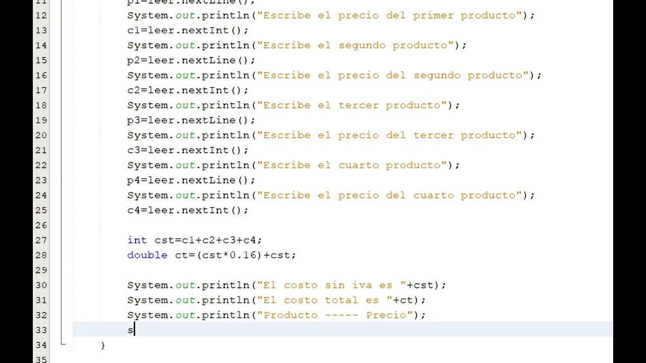 Tarea01 - Java Netbeans: Obtener iva de 4 productos basico - YouTube