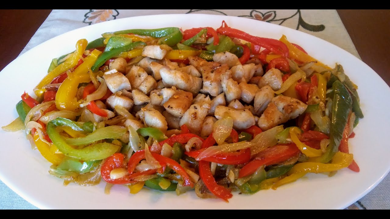 PECHUGA DE POLLO SALTEADA CON PIMIENTOS.RECETA LIGERA Y RÁPIDA ...