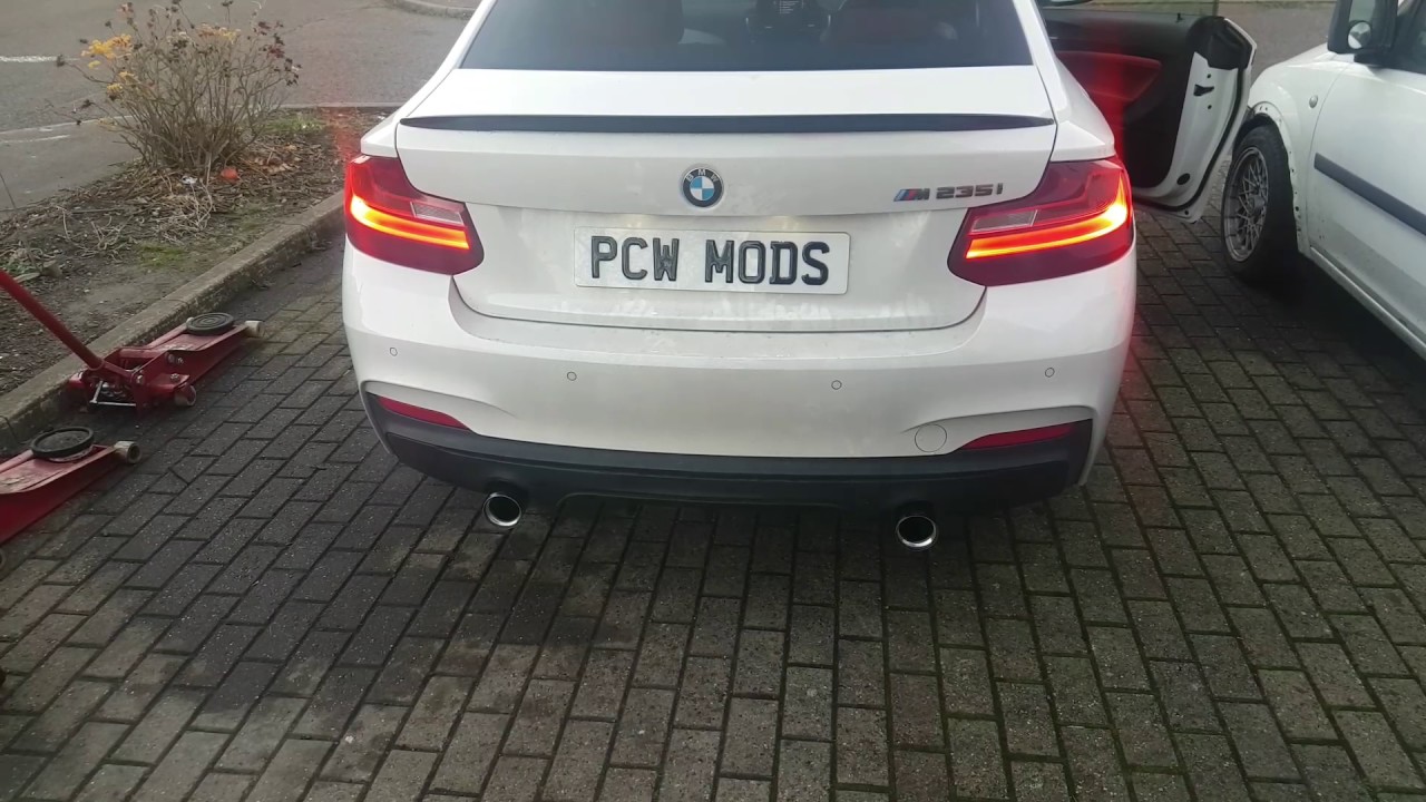M235i modified oem exhaust - YouTube