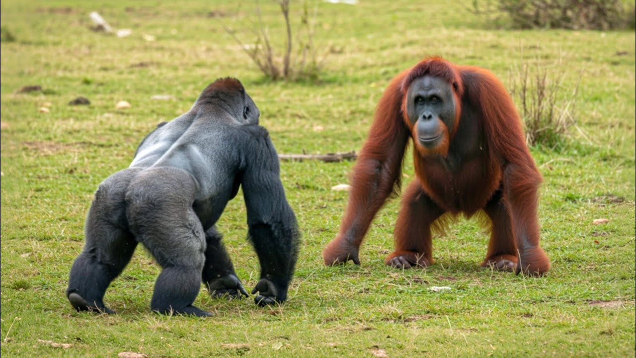 Gorilla vs Orangutan: Who is stronger? - YouTube