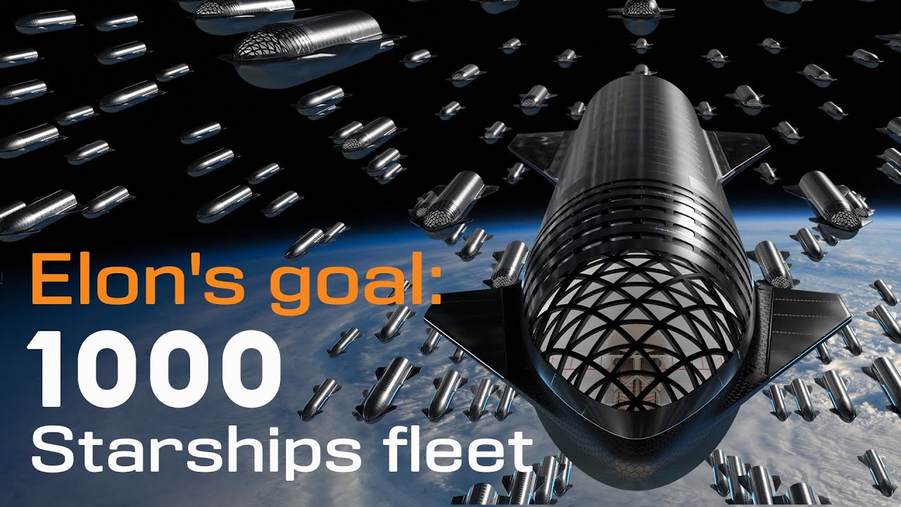 1000 Starship fleet - Elon's SpaceX goal for 2050!! - YouTube