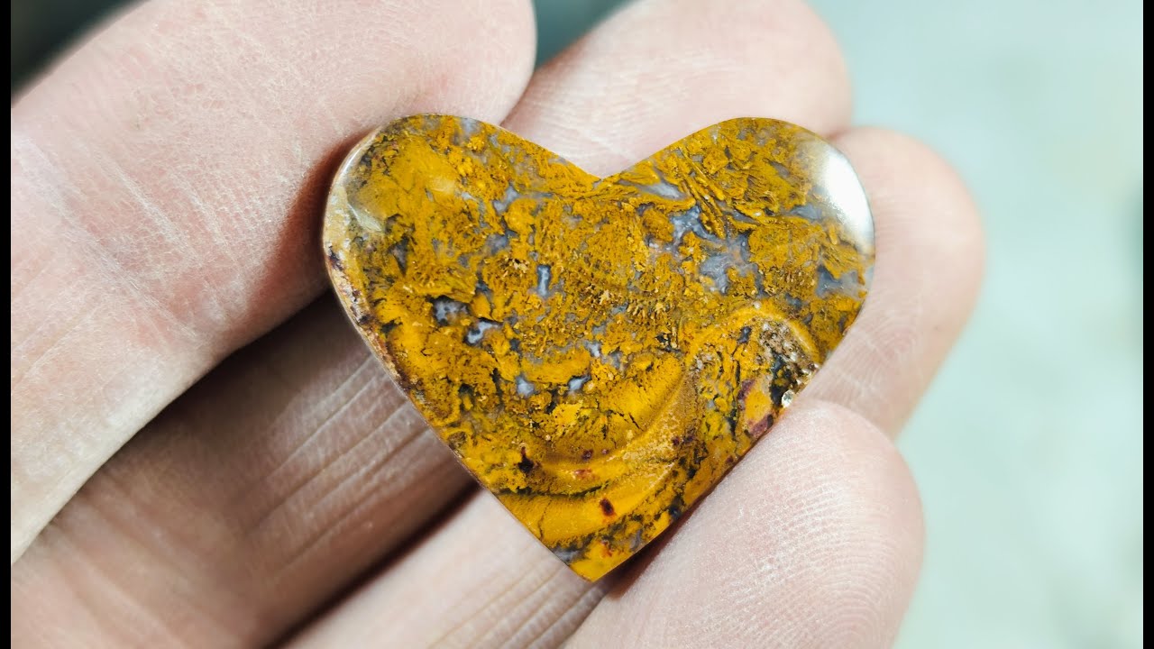 Cut heart design with beautiful jasper stone - YouTube