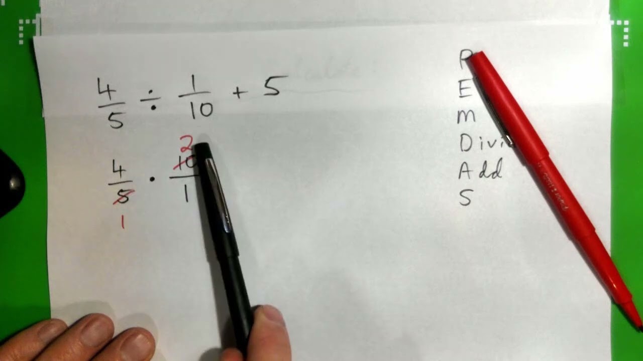Order Or Operations PEMDAS With Fractions 4 5 Divided By 1 10 5