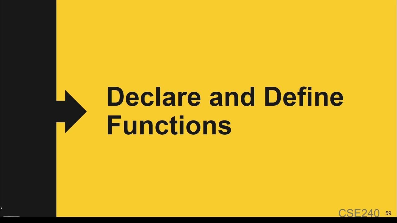 2.1.3a Declaration and Definition of Functions - YouTube
