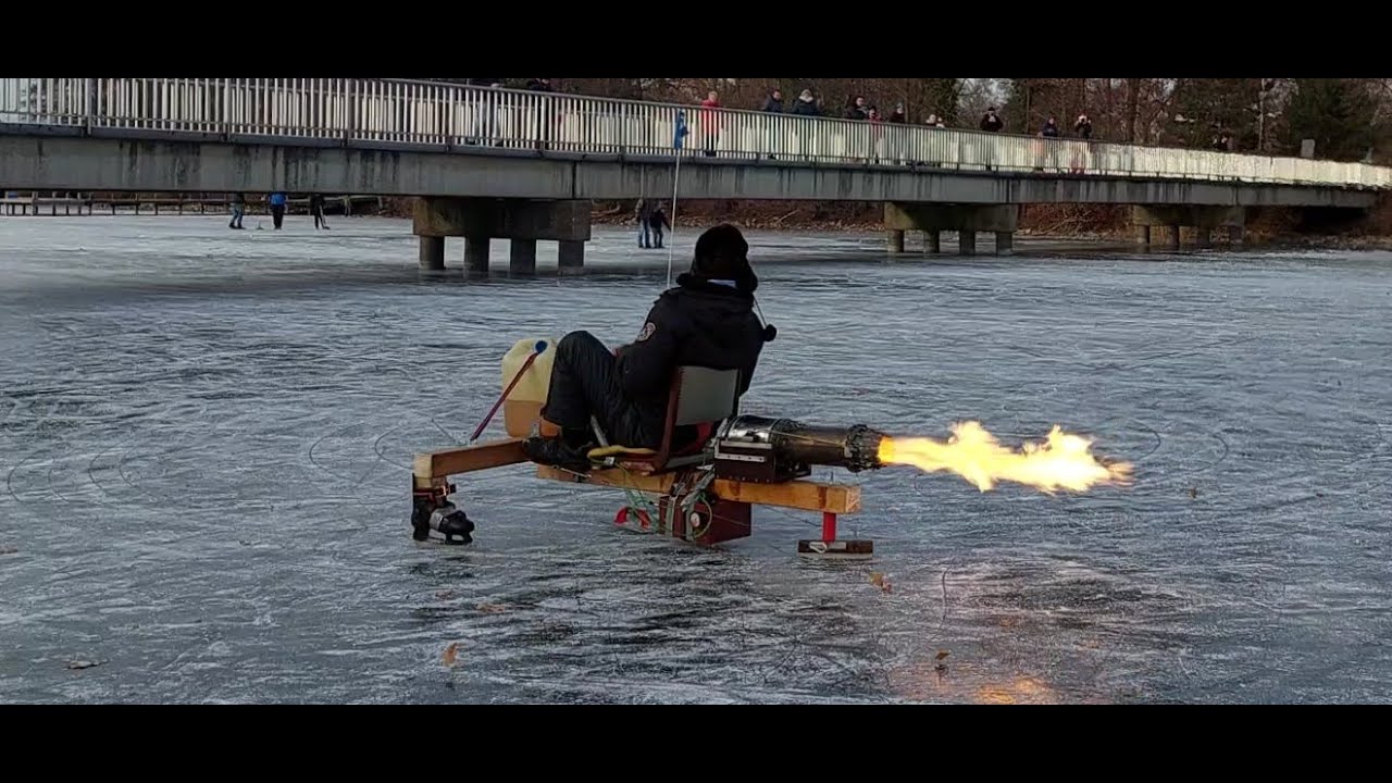Jet Engine, Project Jet Sled With Afterburner at Steinhuder Meer - YouTube