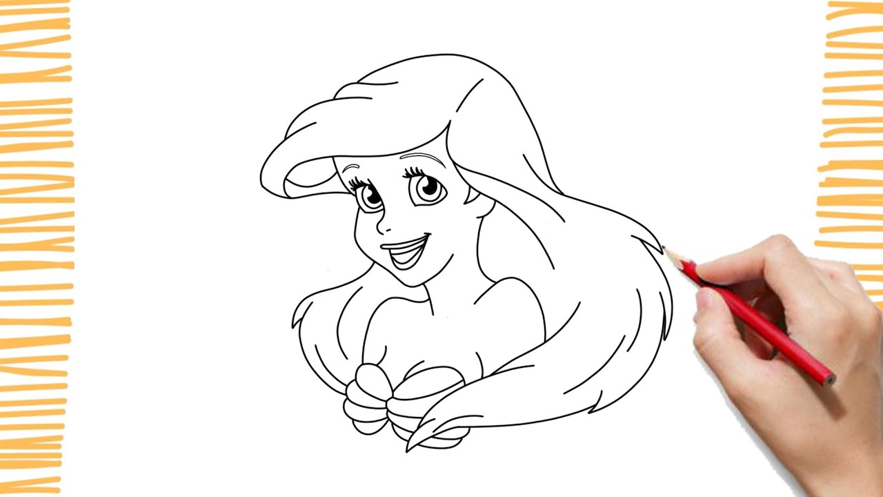 Hoe Je Ariel Stap Voor Stap Tekent How To Draw Ariel The Little