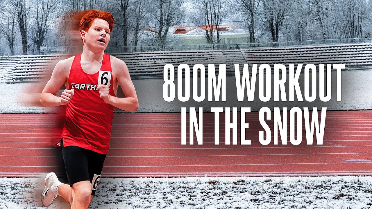 800m Workout In The Snow (Fast 300s) - YouTube
