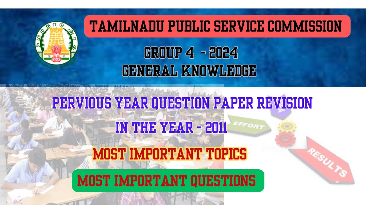 Tnpsc Group 4 PrevIous year Question paper Revision 2024 - YouTube