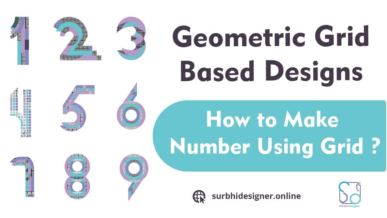 Geometric Grid Based design for Numbers | Adobe Illustrator Tutorial ...