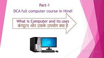 DCA full computer course in hindi (Professional) - YouTube