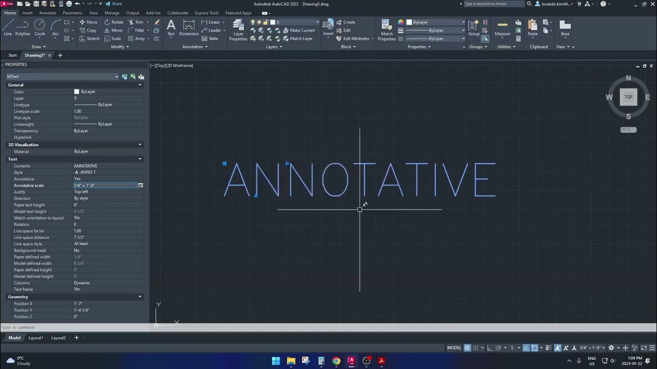 Setting up Annotative Text & Dimension AutoCAD - YouTube