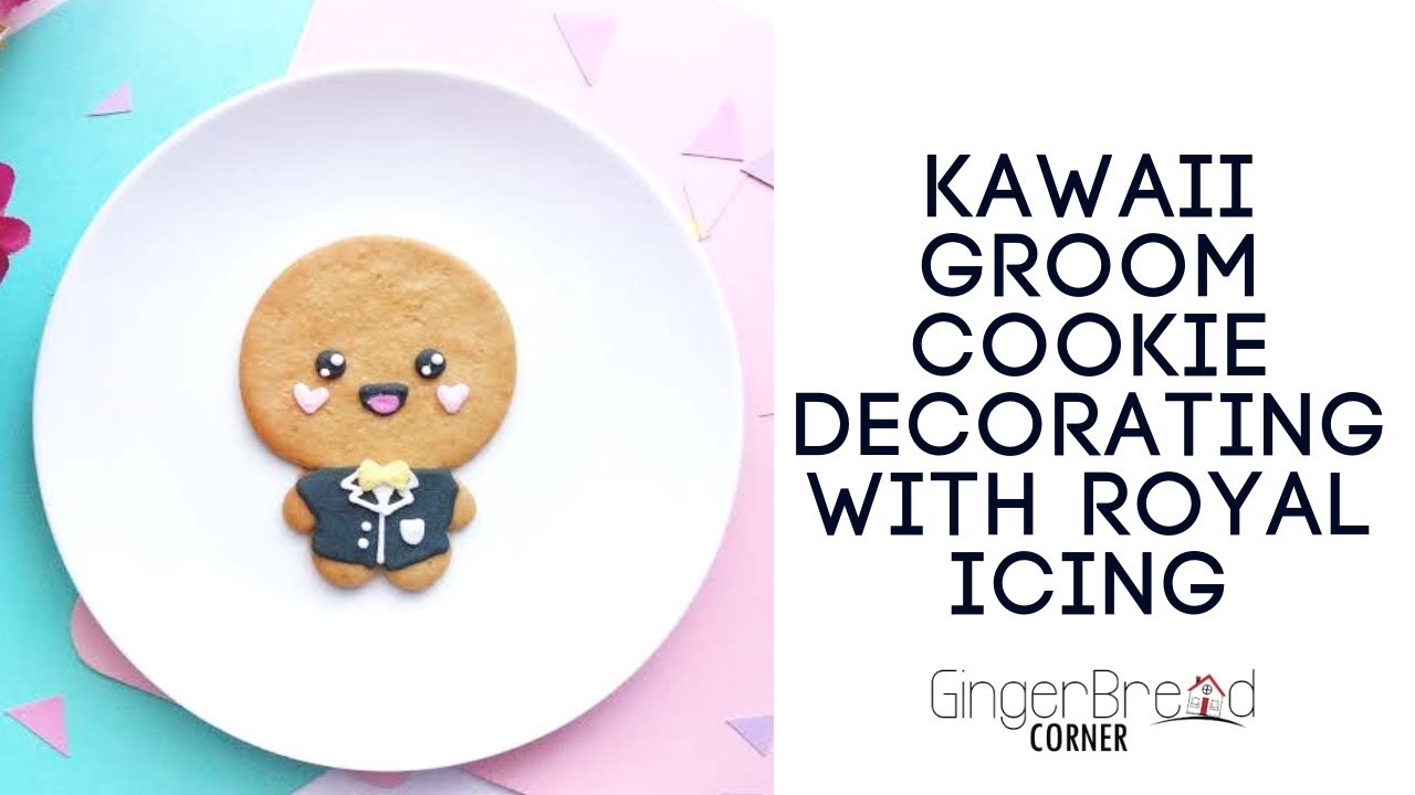 Wedding Groom Gingerbread Cookie decorating with Royal Icing - YouTube