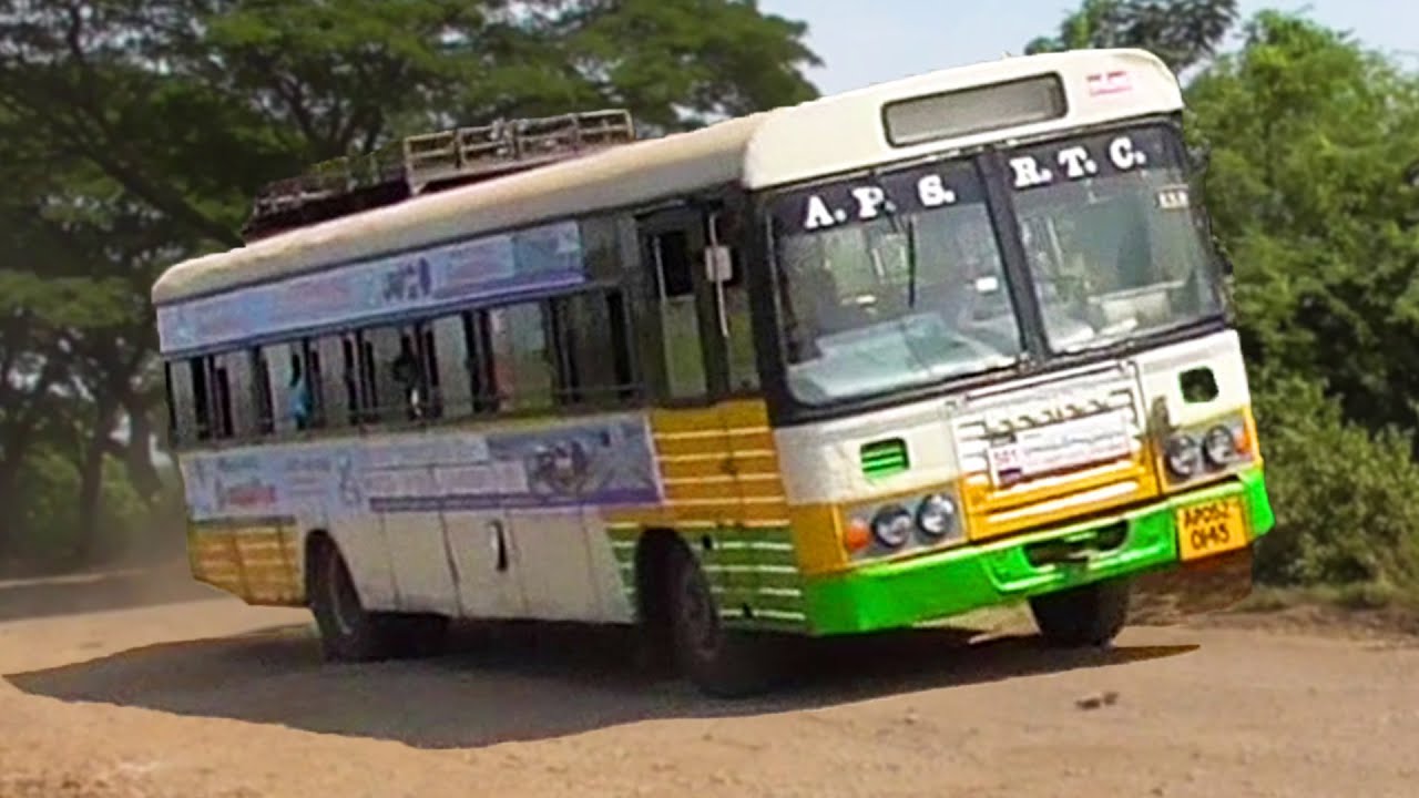 Passenger Bus Driving Off road - Bus Swinging Due to Bumpy Roads - Bus ...