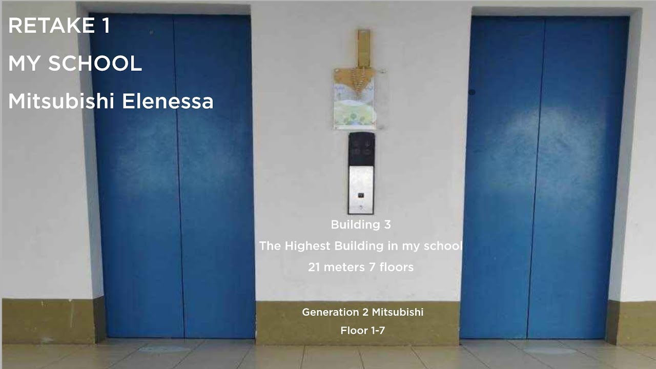 R1 My School Elevators The Highest Building (B3)| Mitsubishi Elenessa Traction Lifts - YouTube