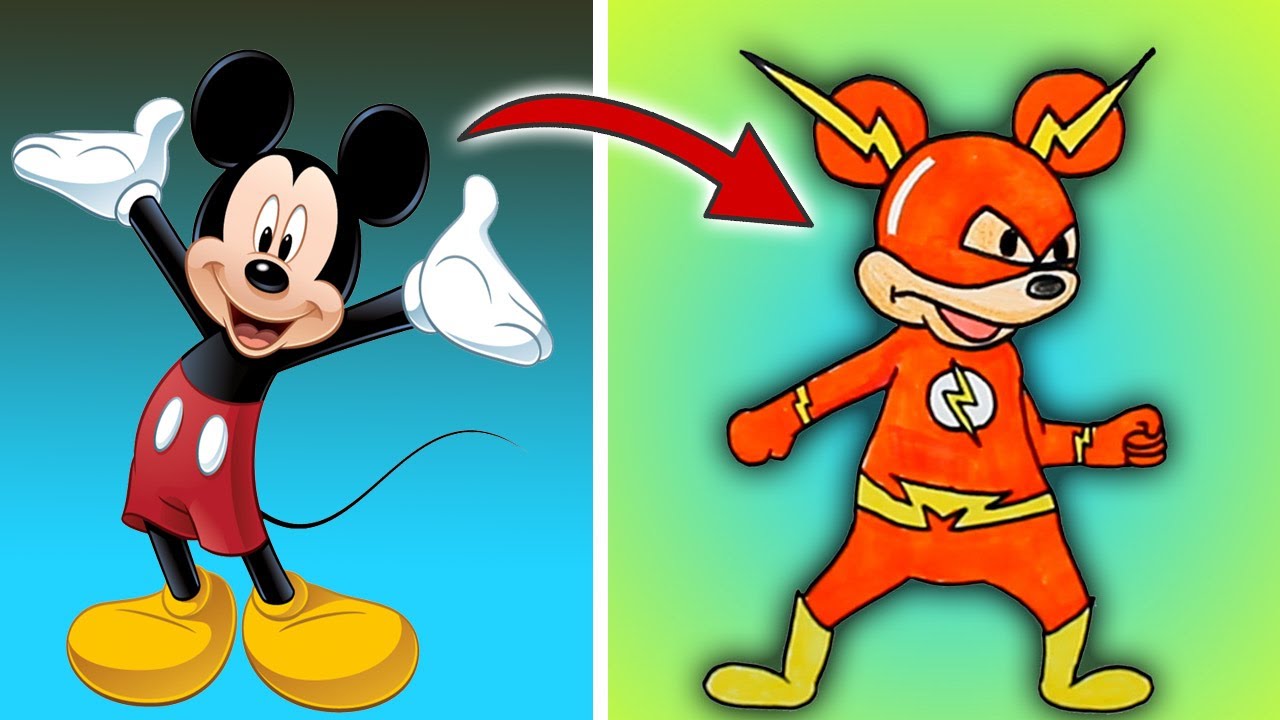 Mickey Mouse Clubhouse As FLASH Superheroes || Speed Drawing Art - YouTube