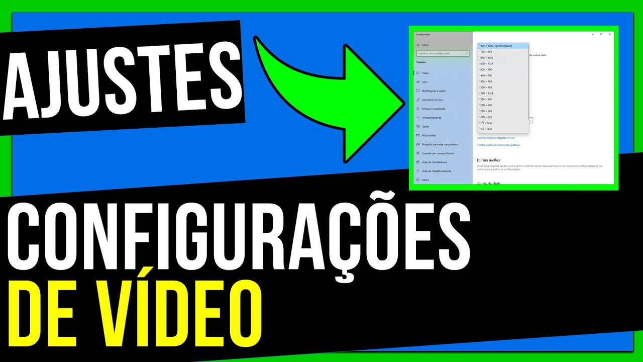 AJUSTES! Como Ajustar a RESOLUÇÃO da Tela Windows 10 - YouTube