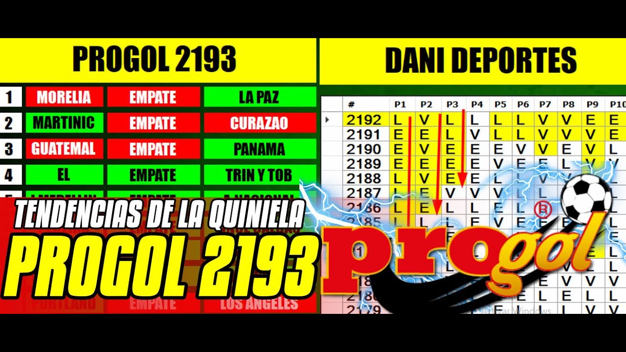 🔴PROGOL 2193 - ANÁLISIS DE LA TENDENCIAS - YouTube