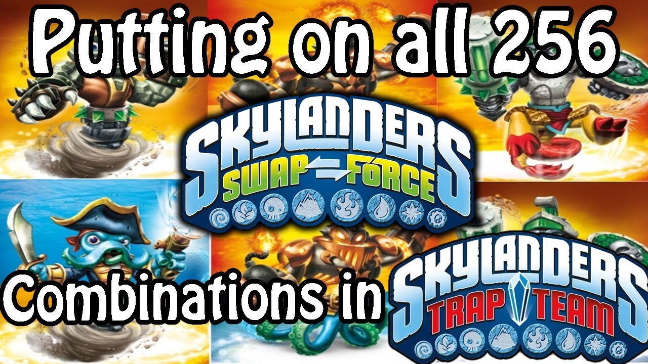 Putting on all 256 Skylanders Swap Force Combinations in Trap Team ...
