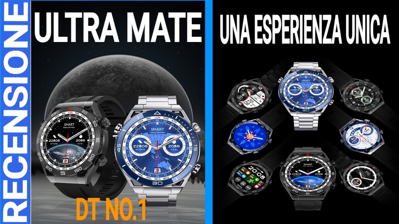 Smartwatch DT NO.1 ULTRA MATE recensione del clone di Huawei ULTIMATE - YouTube