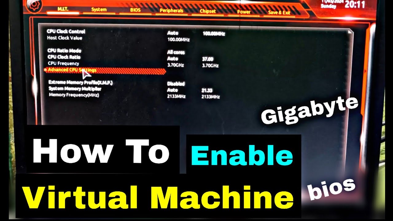 How to Enable Virtual options in Bios | How Enable Virtualization in ...