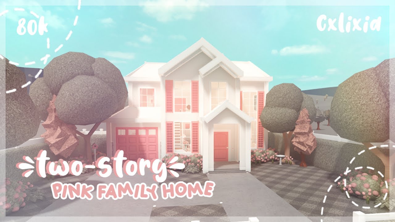 2-Story Pink Aesthetic Family Home (80k Exterior) | Bloxburg House ...