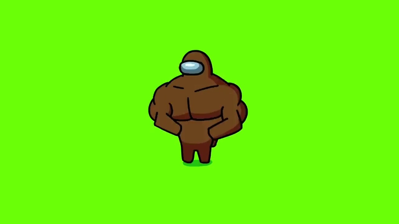 Among US buff distraction dance green screen color rojo - YouTube