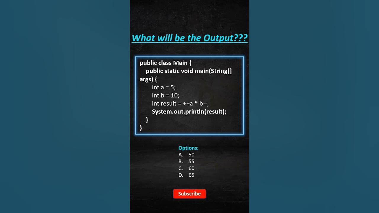 Java Quiz 5 Guess The Program Output Coding Codelogic Tamil Javaprogramming Youtube