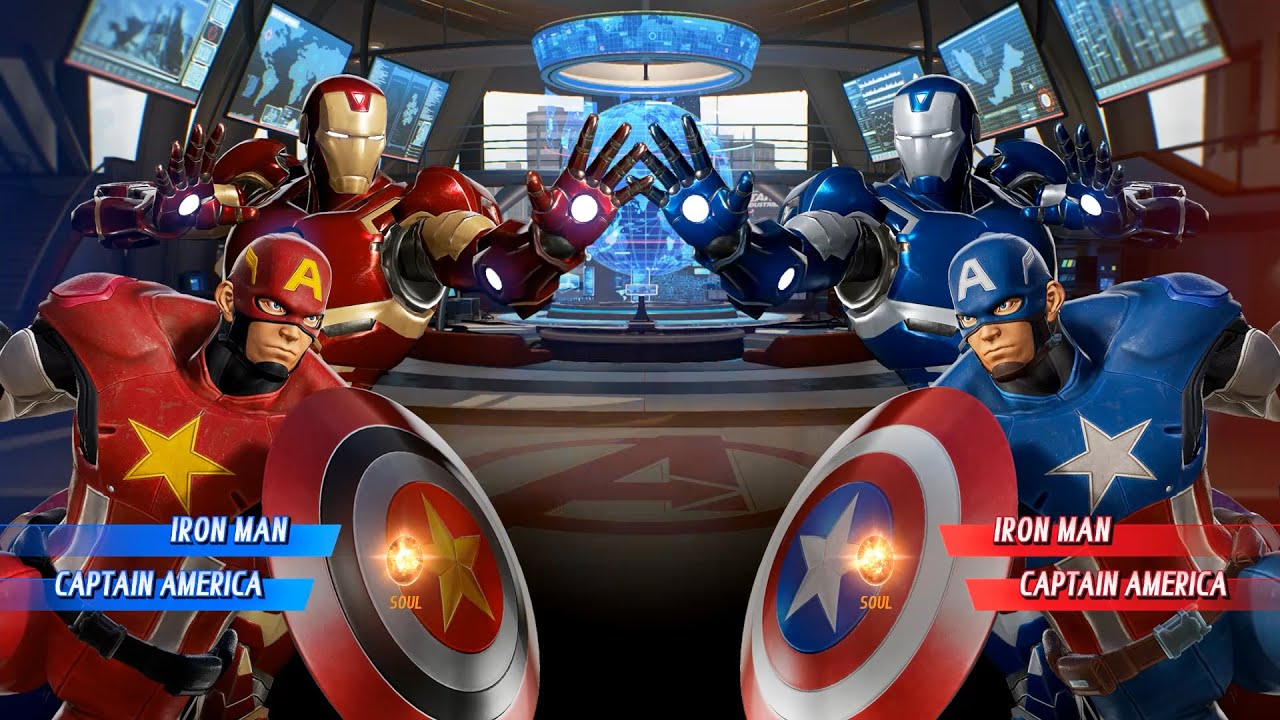 Blue Ironman & Captain America VS Ironman & Red Captain America ...