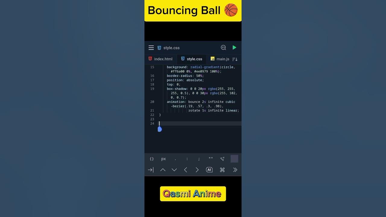 Bouncing Ball 🏀 Using Html And Css Htmlanimation Qasmianime Cssandroid Htmlandcss Youtube