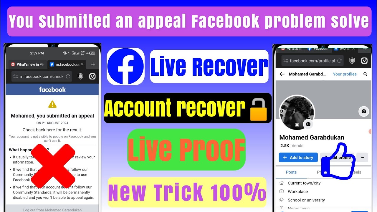 you submitted an appeal facebook problem solve || facebook you ...