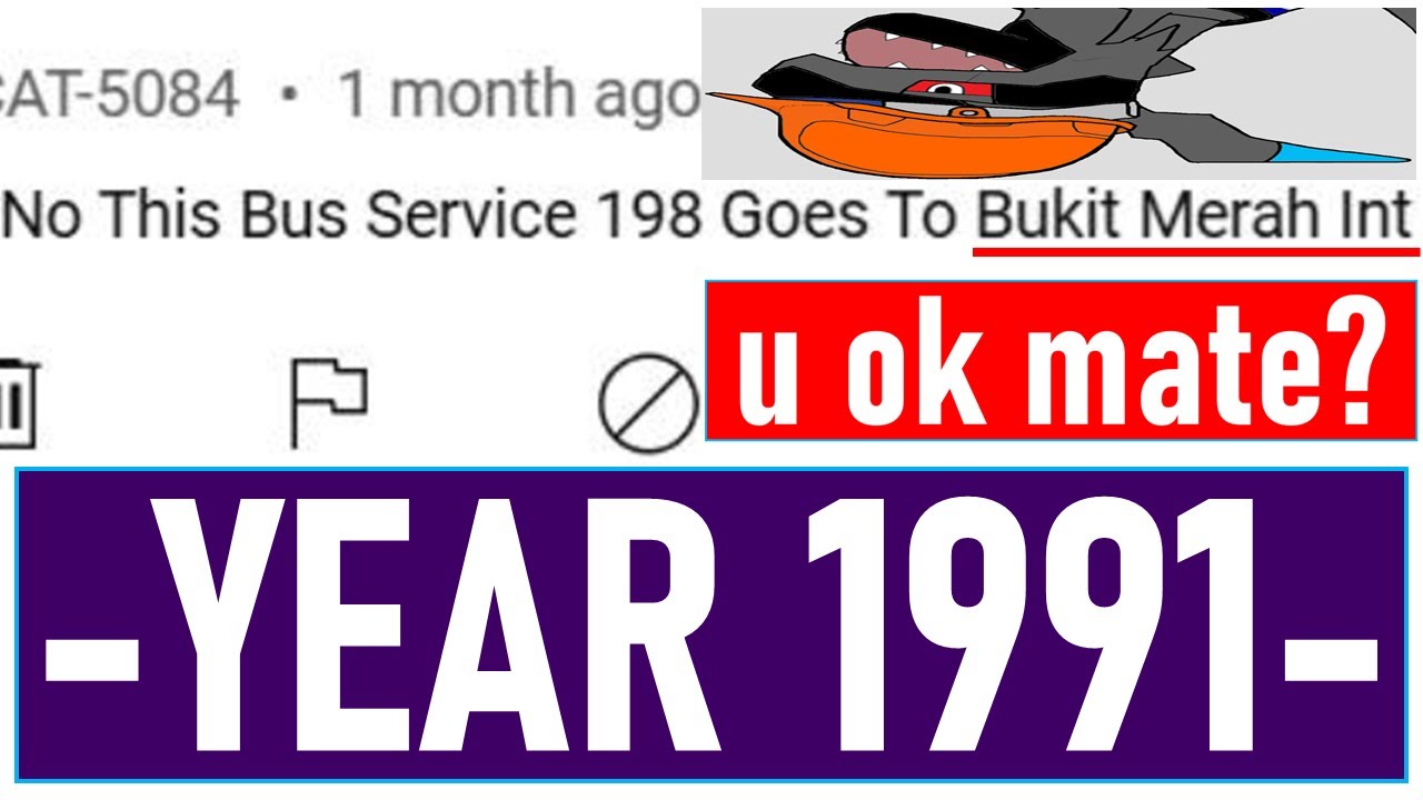 TAHUN SATU SEMBILAN SEMBILAN SATU SBS BAS 198 DARI SIMS PLACE KE JURONG ...