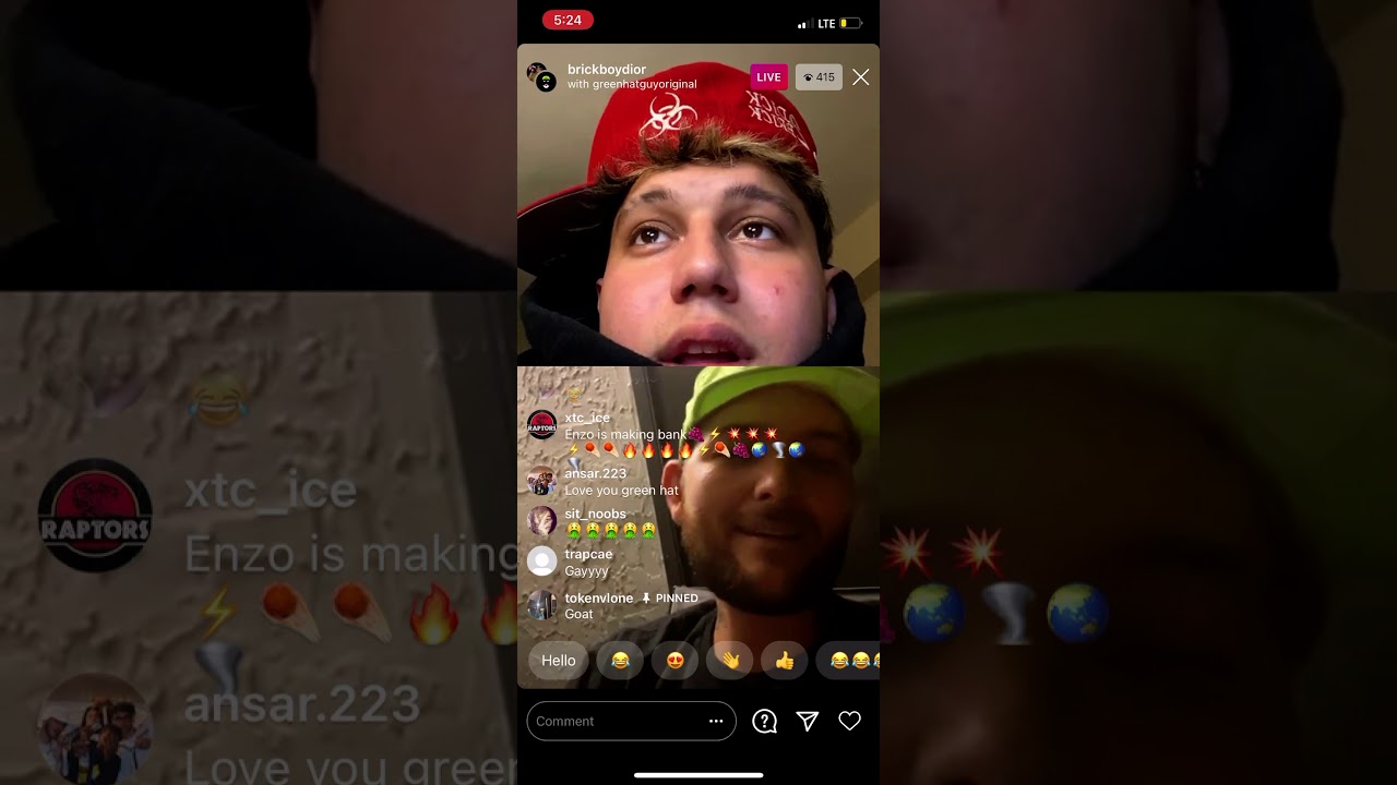 Green hat guy live Congrats to @brickboydior on the drop of Shake Sum ...
