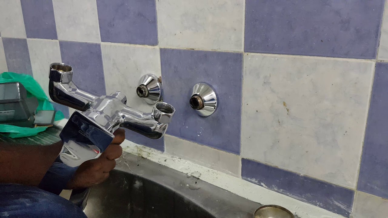 A old kitchen mixer change installed a new mixer in the wall - YouTube