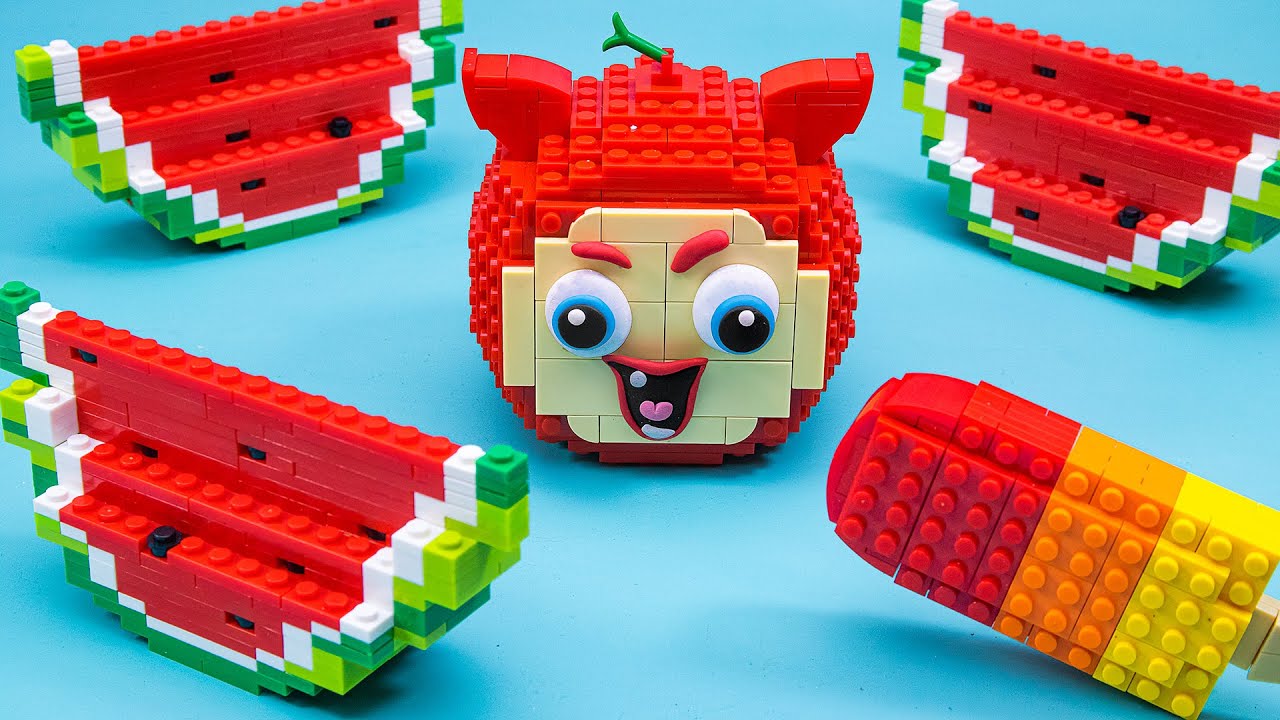 Lego Watermelon Ice Cream | Stop Motion Mini Cooking | Lego Eating Food ...