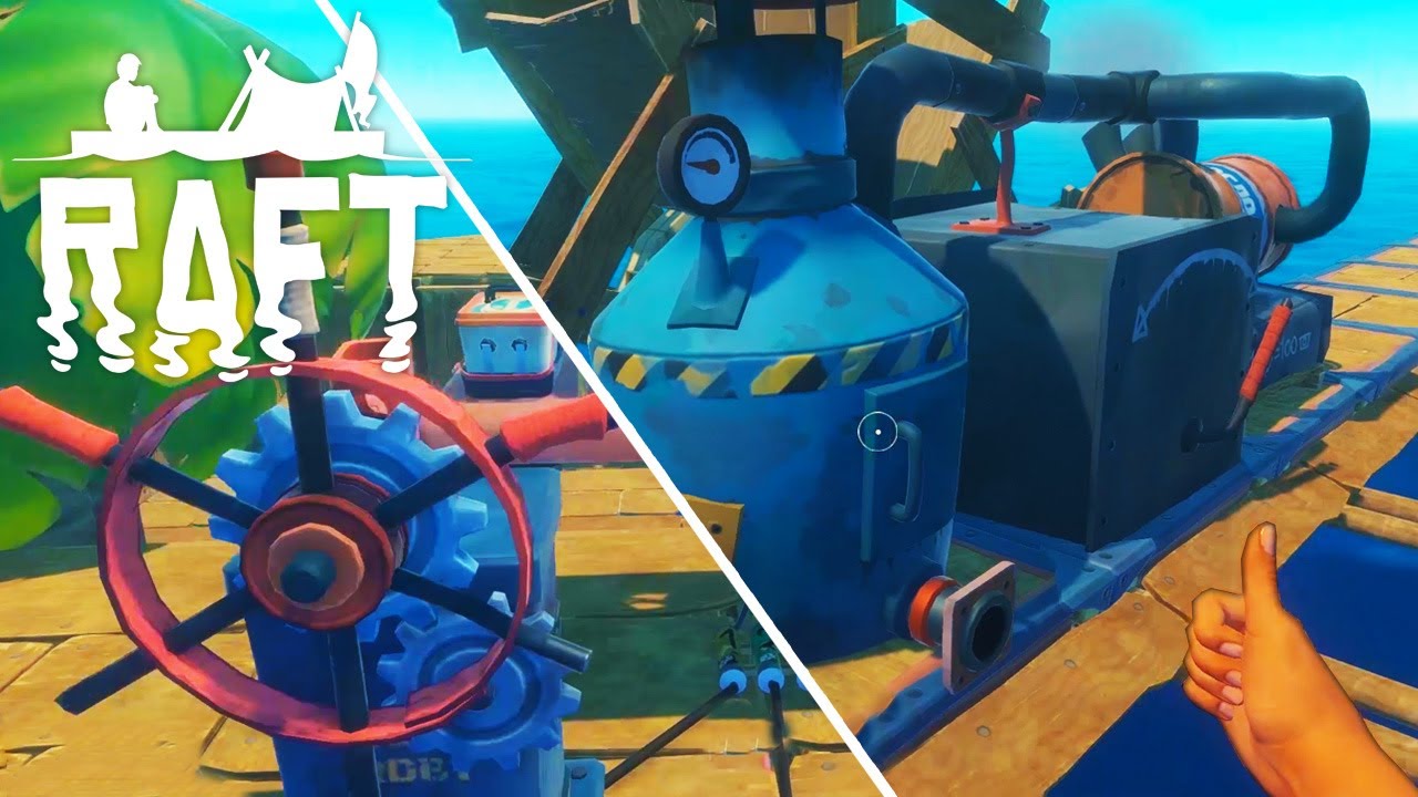 RAFT fr [S1:E14] Je fabrique un gouvernail et un moteur pour le Radeau ...