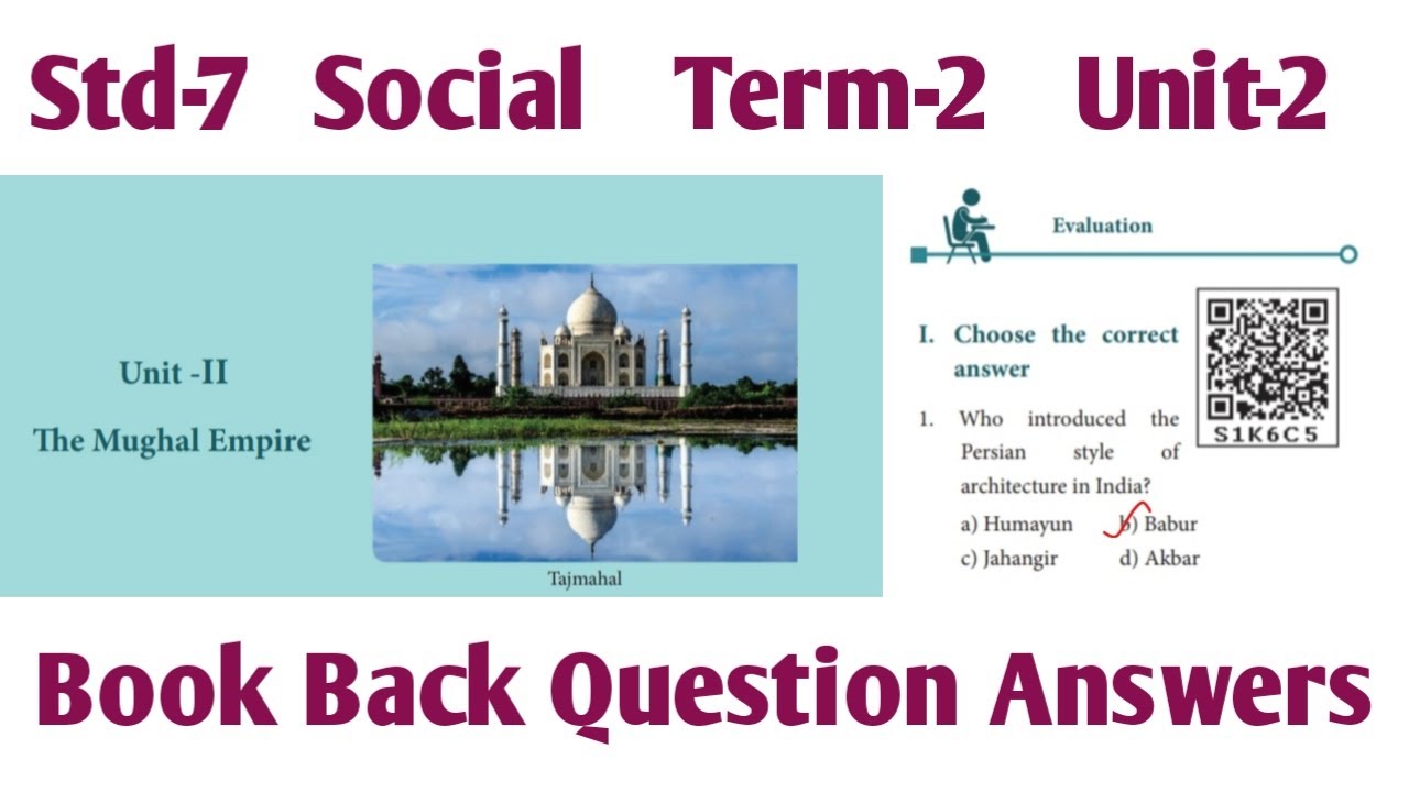 7th Std Social Term 2 Unit 2 Book Back Answers The Mughal Empire 7th Std Social Term 2 Unit 2 Book Back Answers The Mughal Empire
