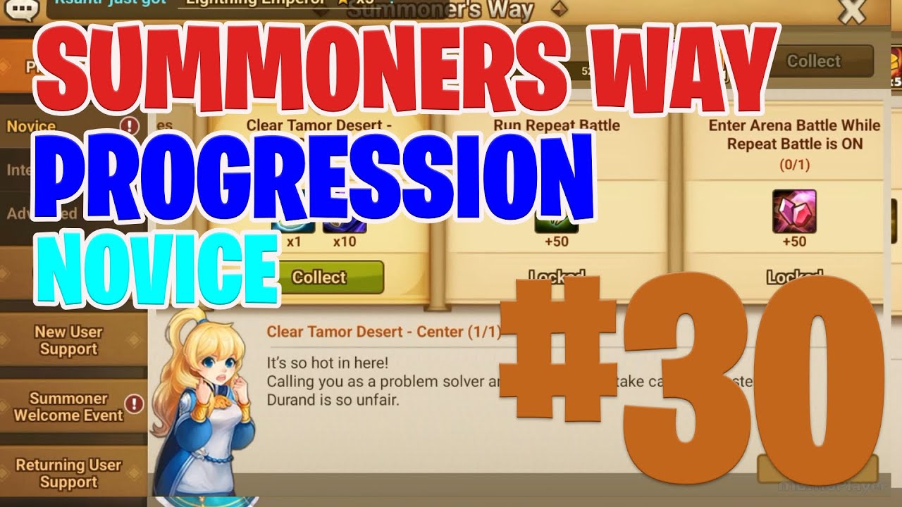 Summoners Way Progression Novice 30 - Clear Tamor Desert Center Summoners War - YouTube